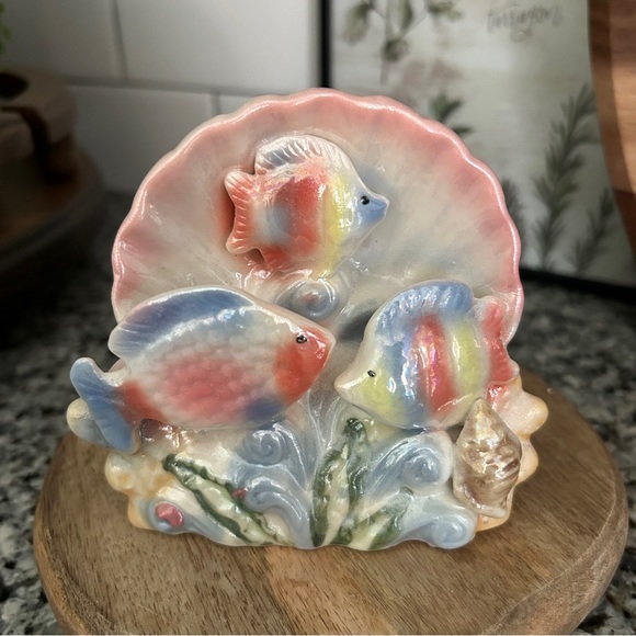 Accents | Vintage Ceramic Fish And Shell | Poshmark